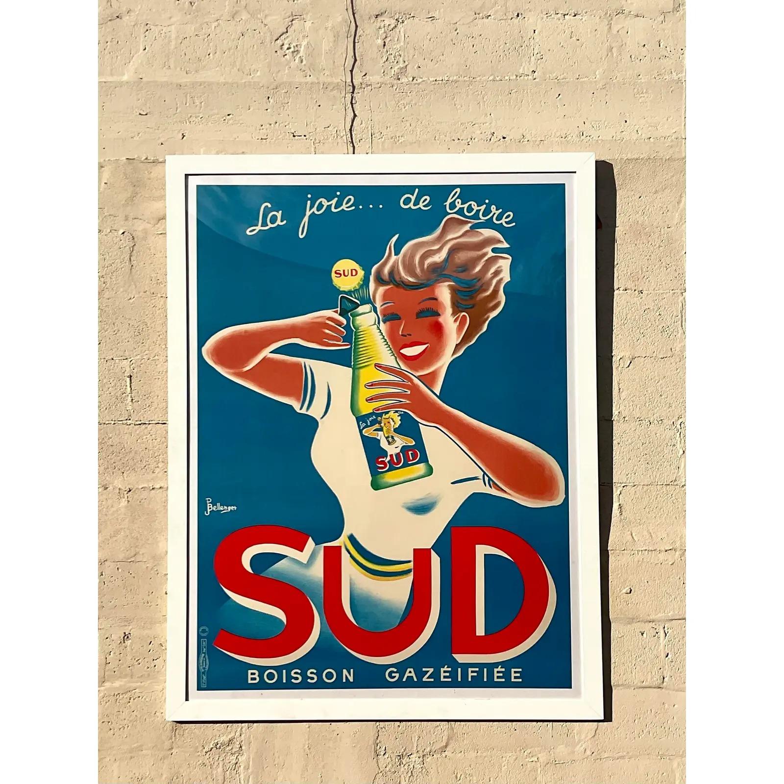 Vintage Monumental French Advertisement Poster on Canvas at 1stDibs