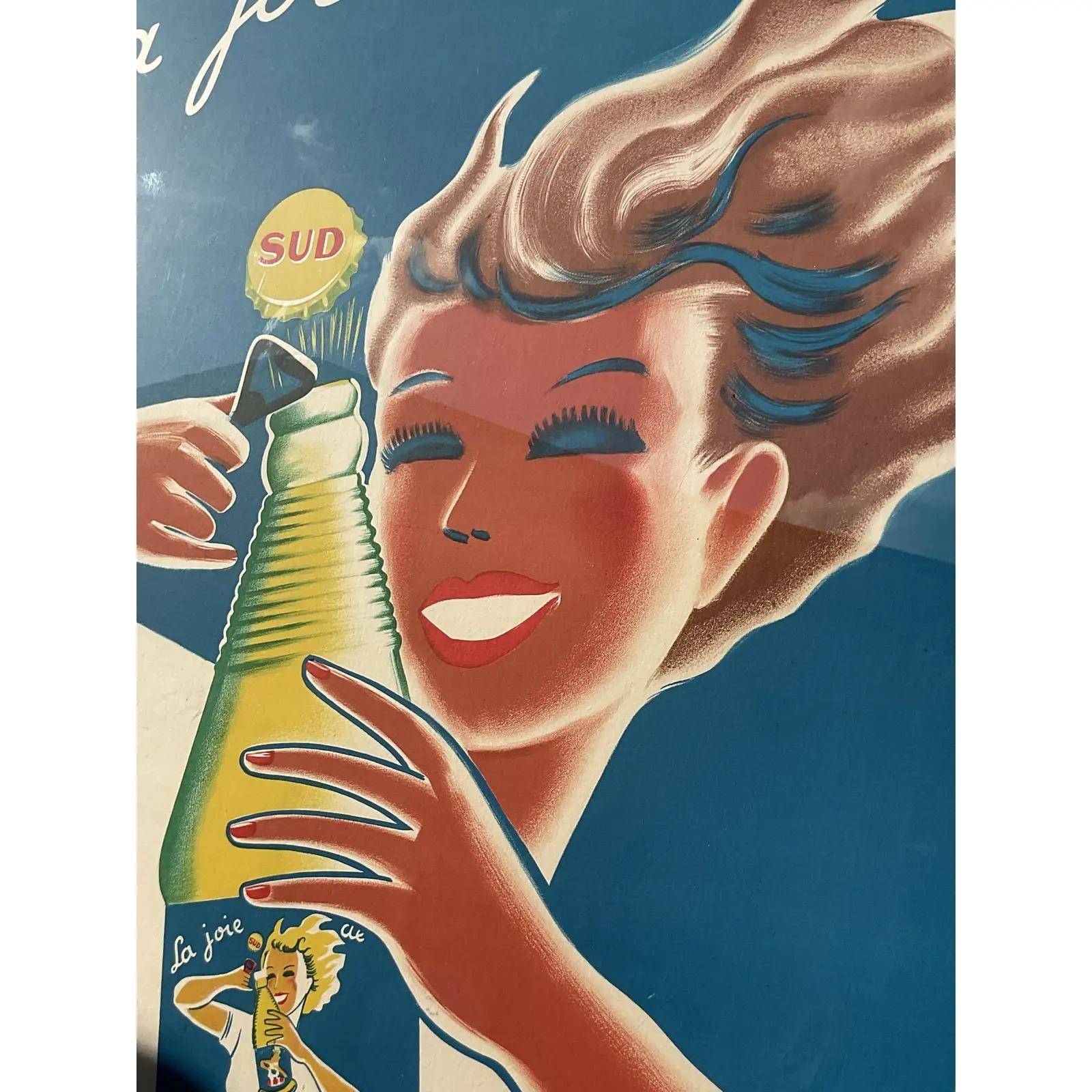 Vintage Monumental French Advertisement Poster on Canvas at 1stDibs