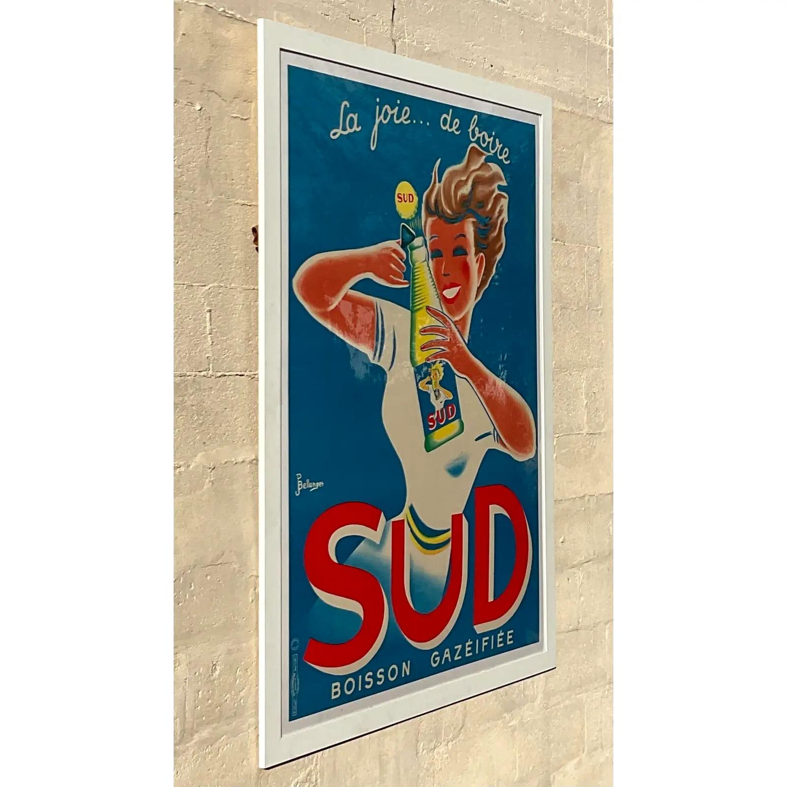 Vintage Monumental French Advertisement Poster on Canvas at 1stDibs