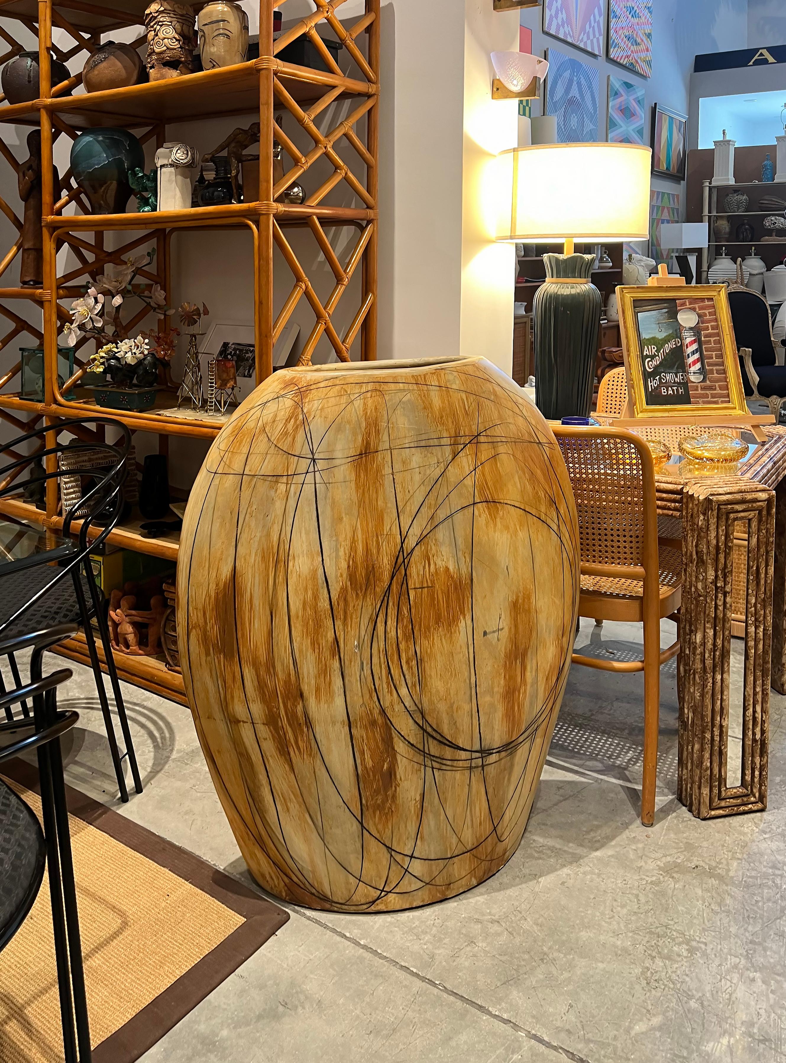 Vintage Monumental Glazed Pottery Floor Vase after Yuri Zatarain For ...