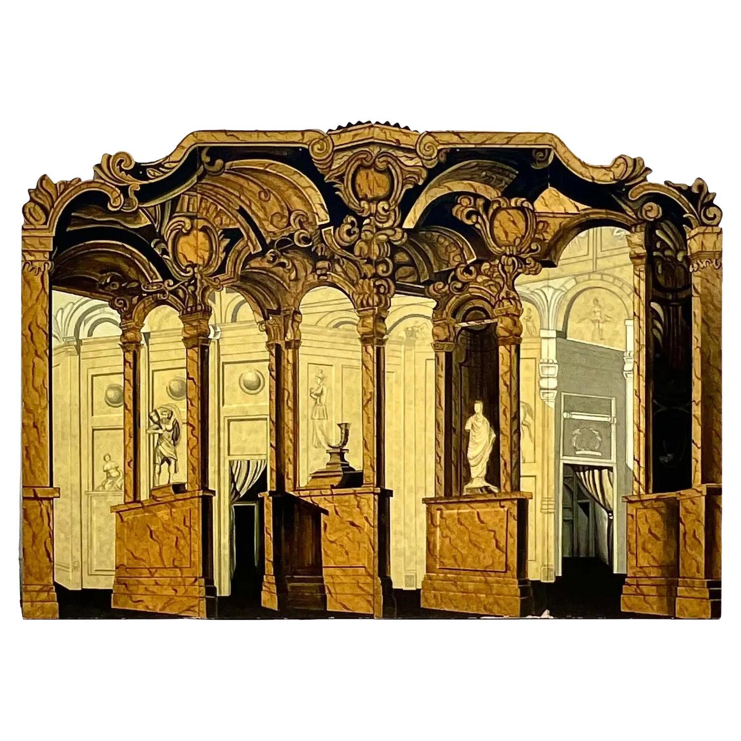 Magnificent and Monumental Silver Leaf Hand-Painted 5 Panel Screen For ...