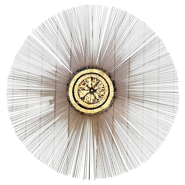 Vintage Monumental MCM Brutalist Starburst Wall Sculpture After Friedle ...