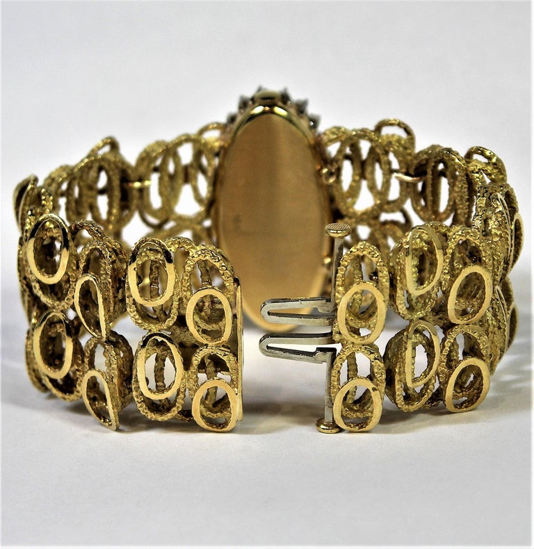 Vintage Monumental Mother of Pearl, Gold and Diamond Ladies Ebel Watch ...