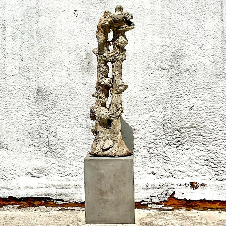Vintage Monumental Natural Ocean Coral and Cement Abstract Sculpture at ...