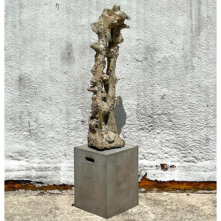 Vintage Monumental Natural Ocean Coral and Cement Abstract Sculpture at ...