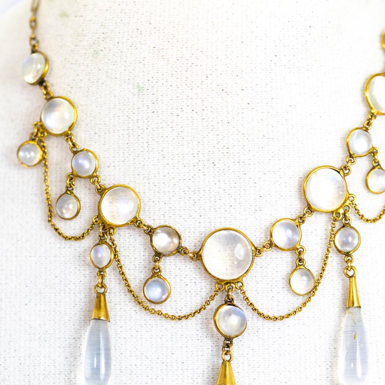 Vintage Moonstone Festoon Necklace at 1stDibs