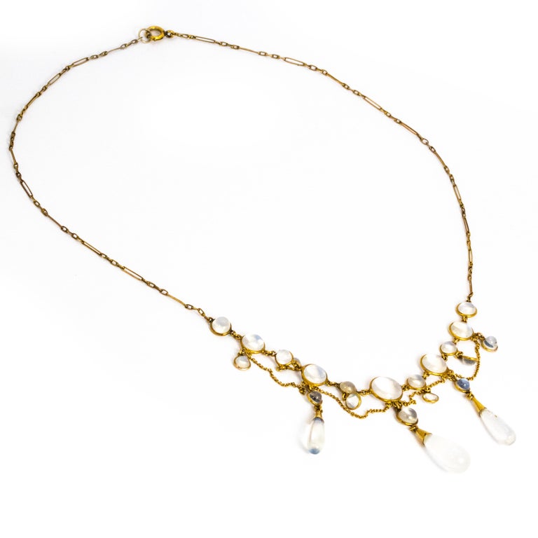 Vintage Moonstone Festoon Necklace at 1stDibs