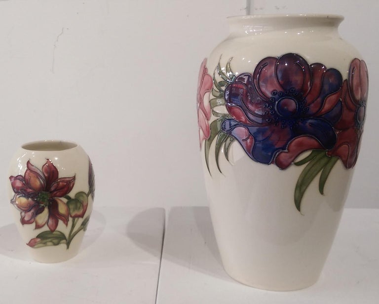 Vintage Moorcroft Pottery Vase in the Clematis Flowers Pattern Estate ...