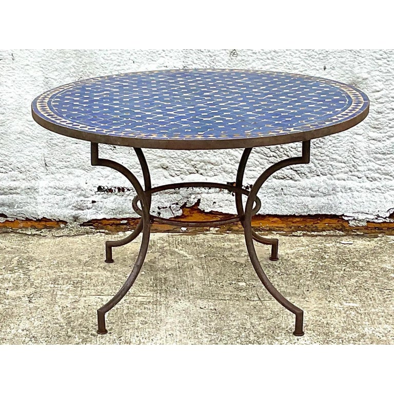 Vintage Moorish Moroccan Tile Top Dining Table For Sale at 1stDibs