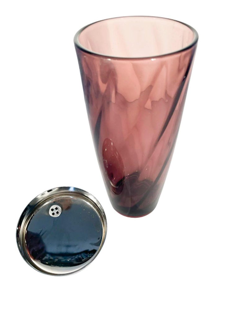 Vintage Moroccan Amethyst Swirl Cocktail Shaker by Hazel-Atlas For Sale ...