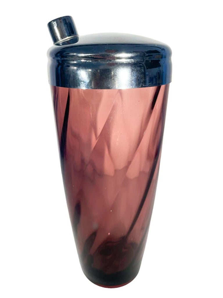 Vintage Moroccan Amethyst Swirl Cocktail Shaker by Hazel-Atlas For Sale ...