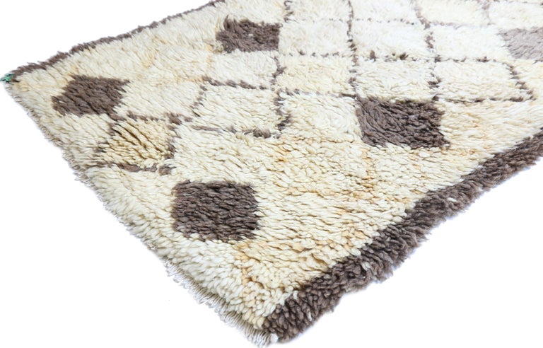 Vintage Moroccan Azilal Rug, Neutral Berber Moroccan Rug with Neutral ...