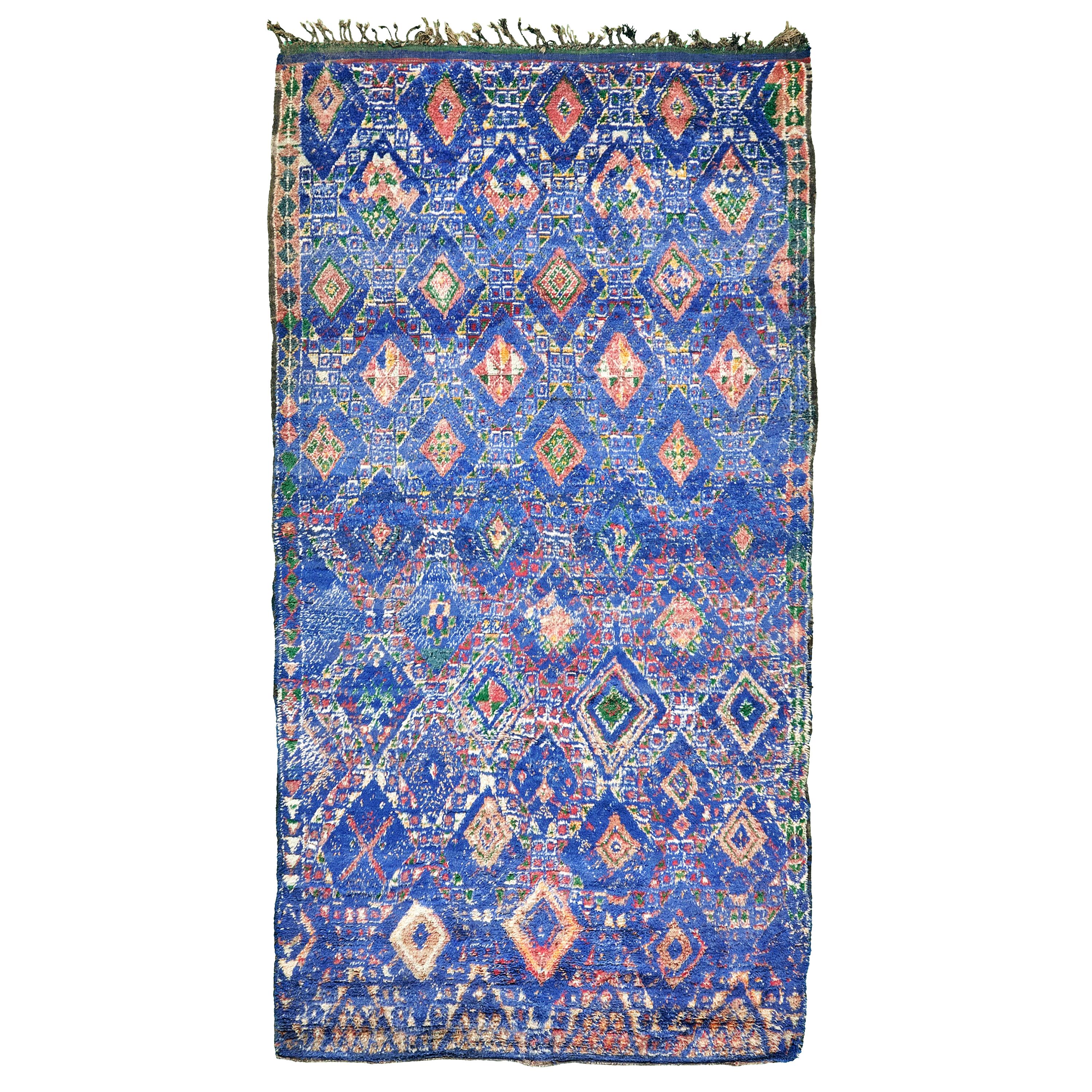 Vintage Moroccan Beni Ourain Tribe Rug For Sale at 1stDibs