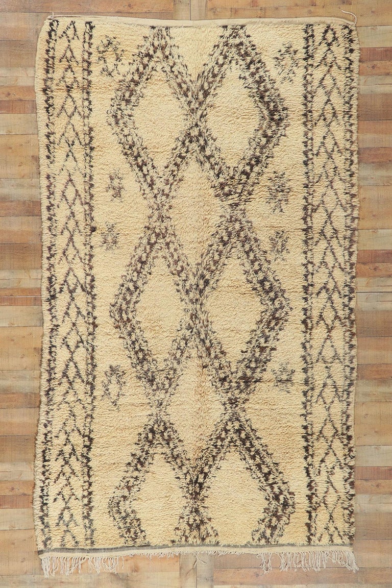 Vintage Moroccan Beni Ourain Rug For Sale at 1stDibs
