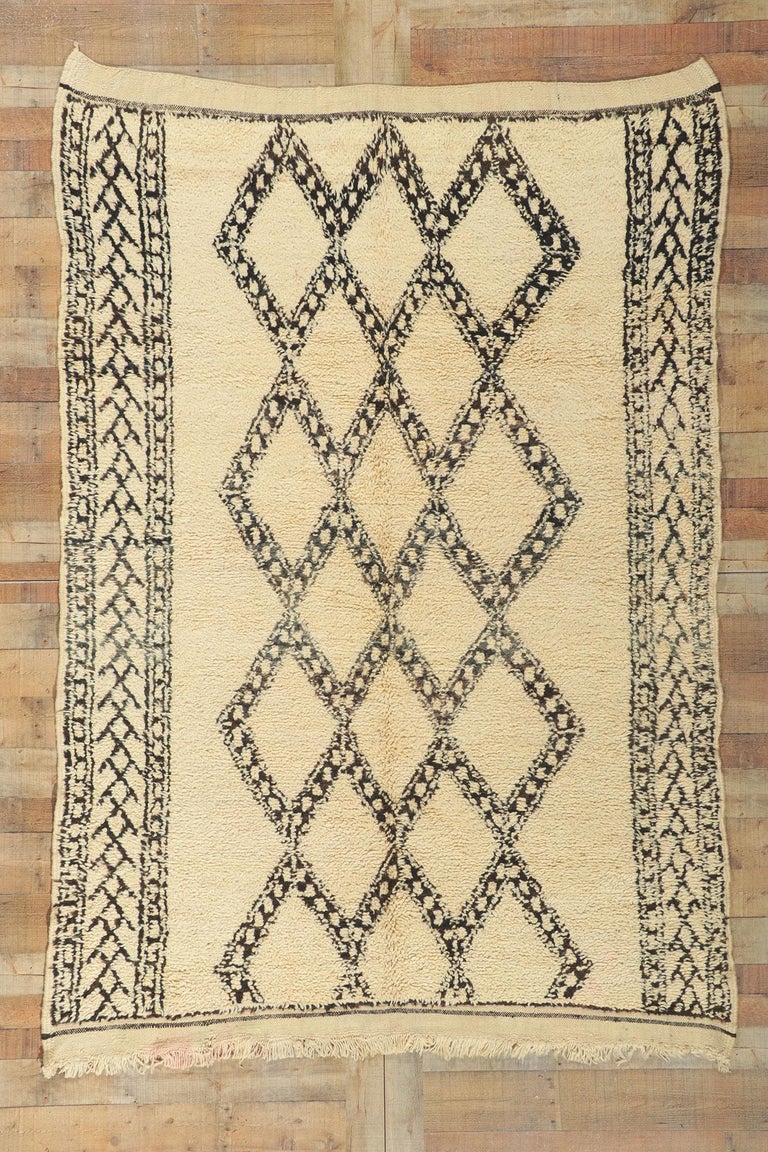 Vintage Moroccan Beni Ourain Rug For Sale at 1stDibs