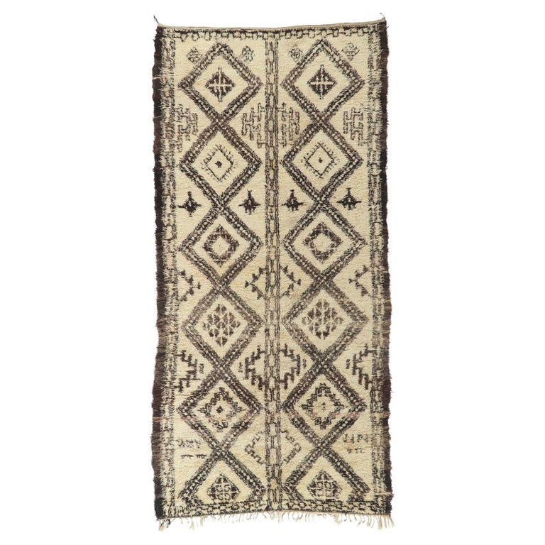 Vintage Moroccan Beni Ourain Rug For Sale at 1stDibs
