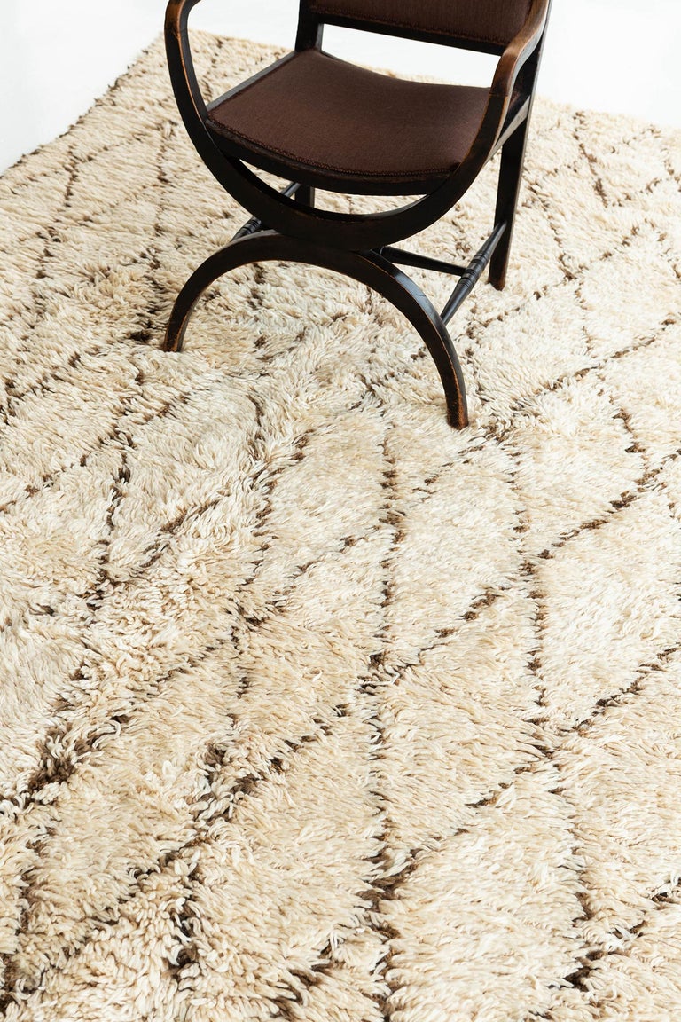 Vintage Moroccan Beni Ourain Tribe Berber Rug For Sale at 1stDibs