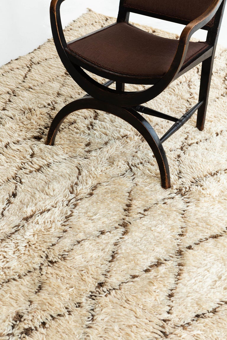 Vintage Moroccan Beni Ourain Tribe Berber Rug For Sale at 1stDibs