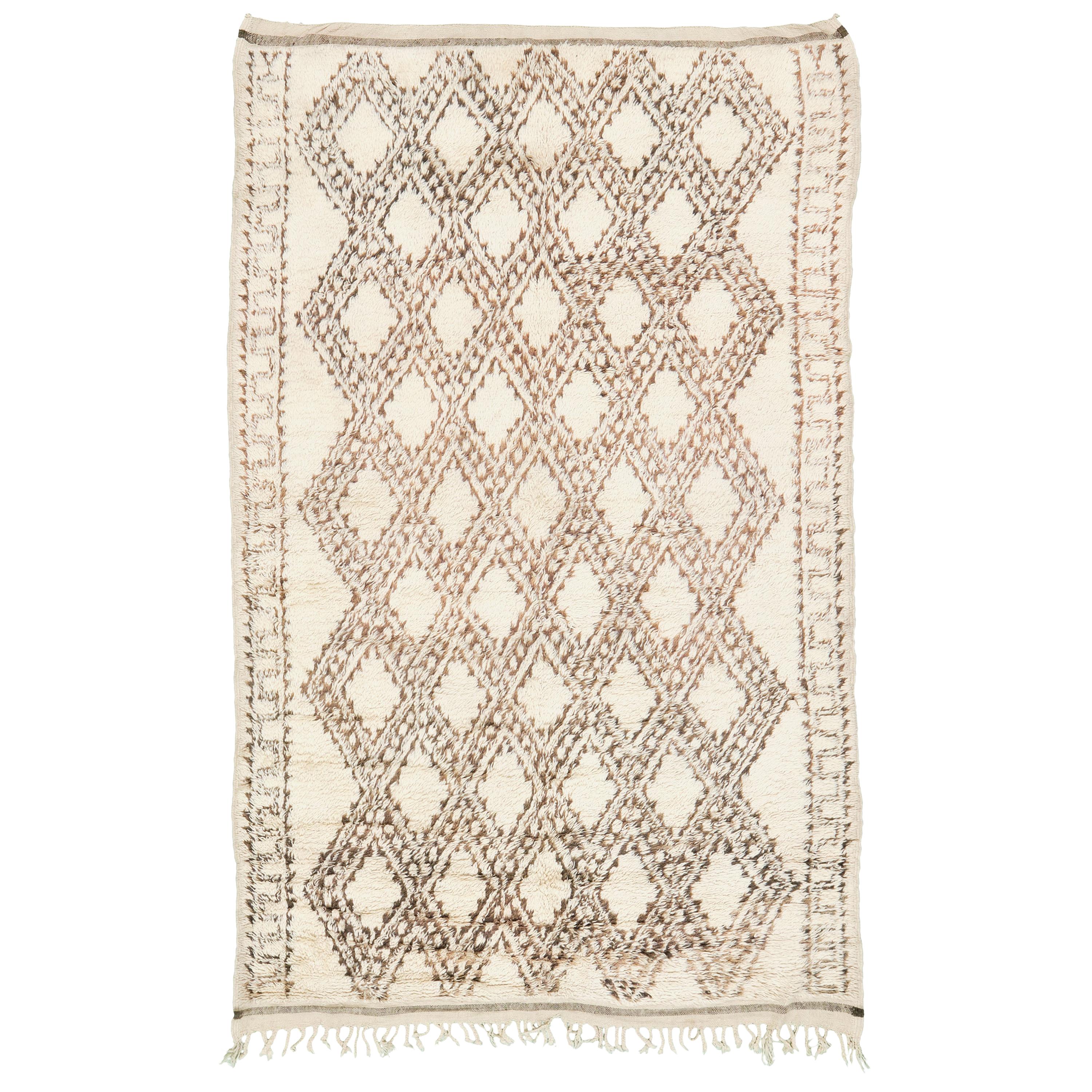 Vintage Beni Ourain Moroccan Rug with Tribal Style, Beni Ourain Rug For ...