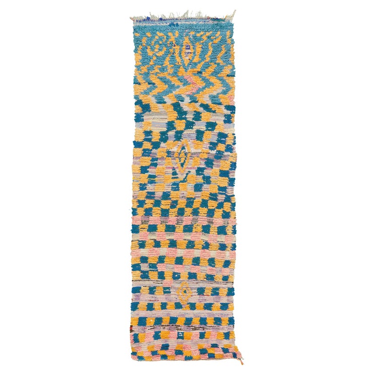 Vintage Moroccan Boujad Tribe Berber Runner For Sale at 1stDibs