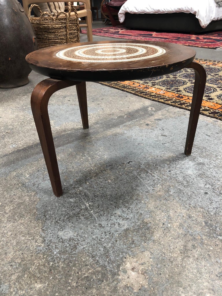 Vintage Moroccan Brown Side Table at 1stDibs