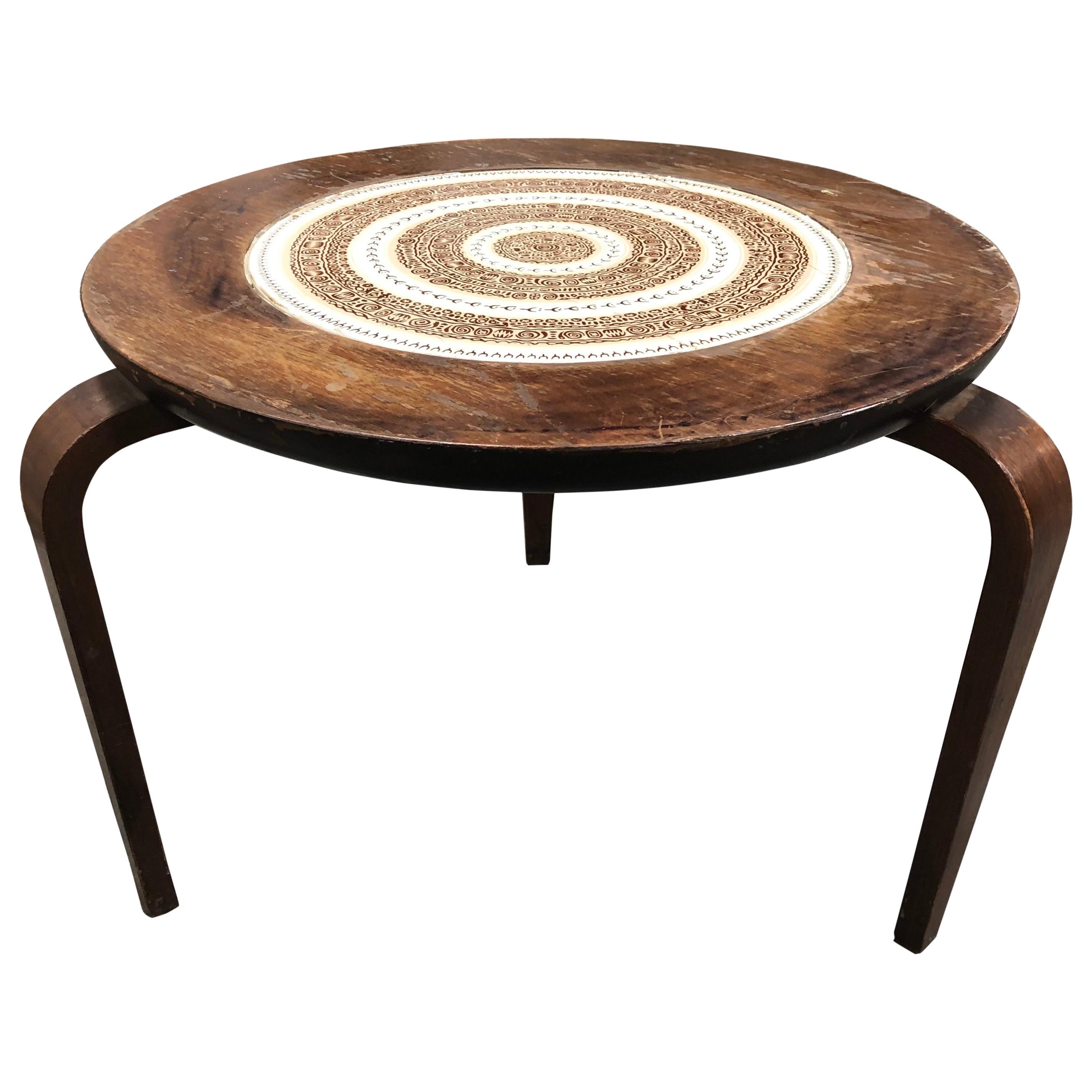 Vintage Moroccan Brown Side Table at 1stDibs