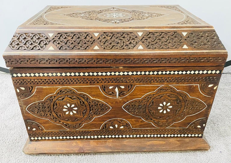 Vintage Moroccan Hand Crafted Storage or Dowry Chest at 1stDibs