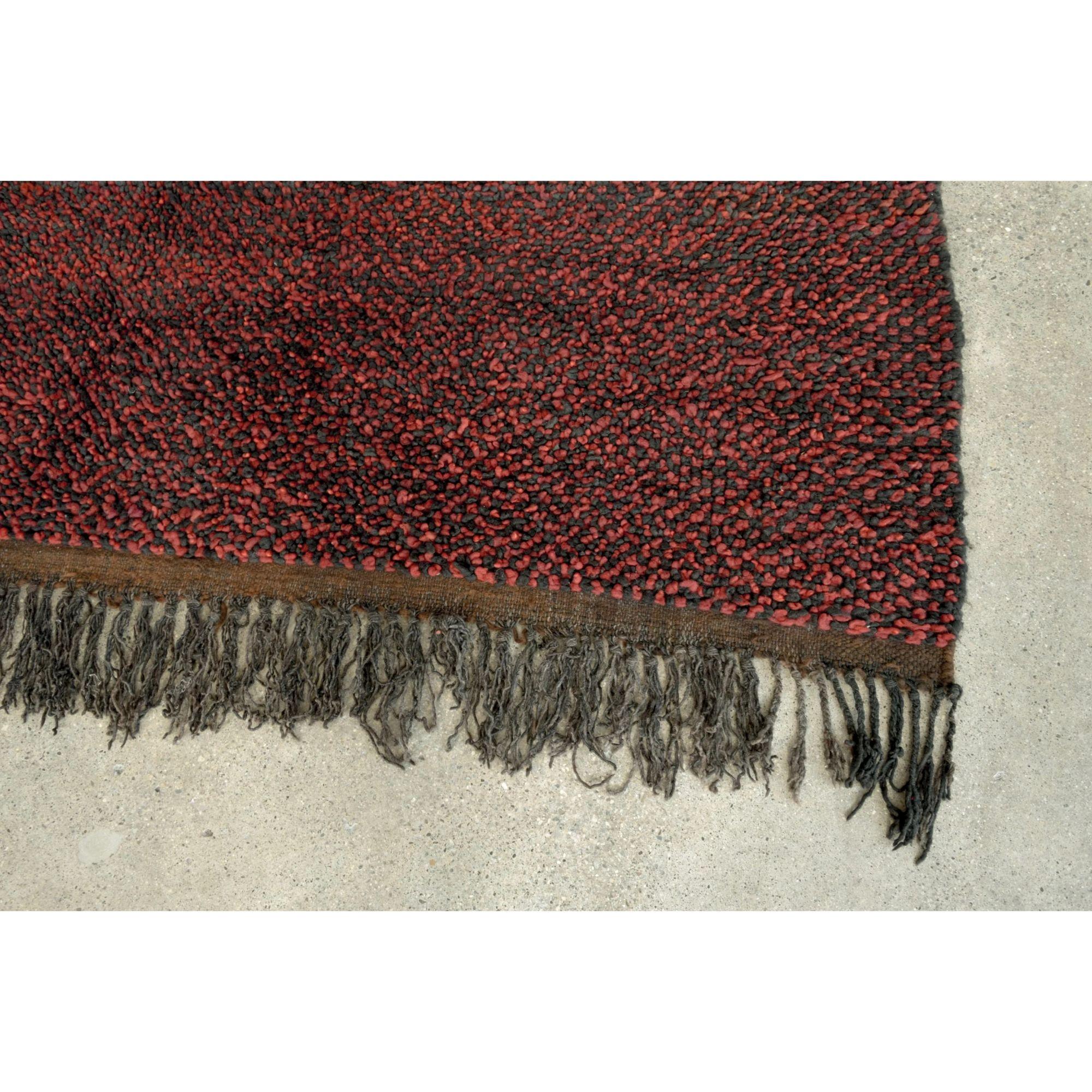 Vintage Moroccan Large Red Wool Floor Rug at 1stDibs