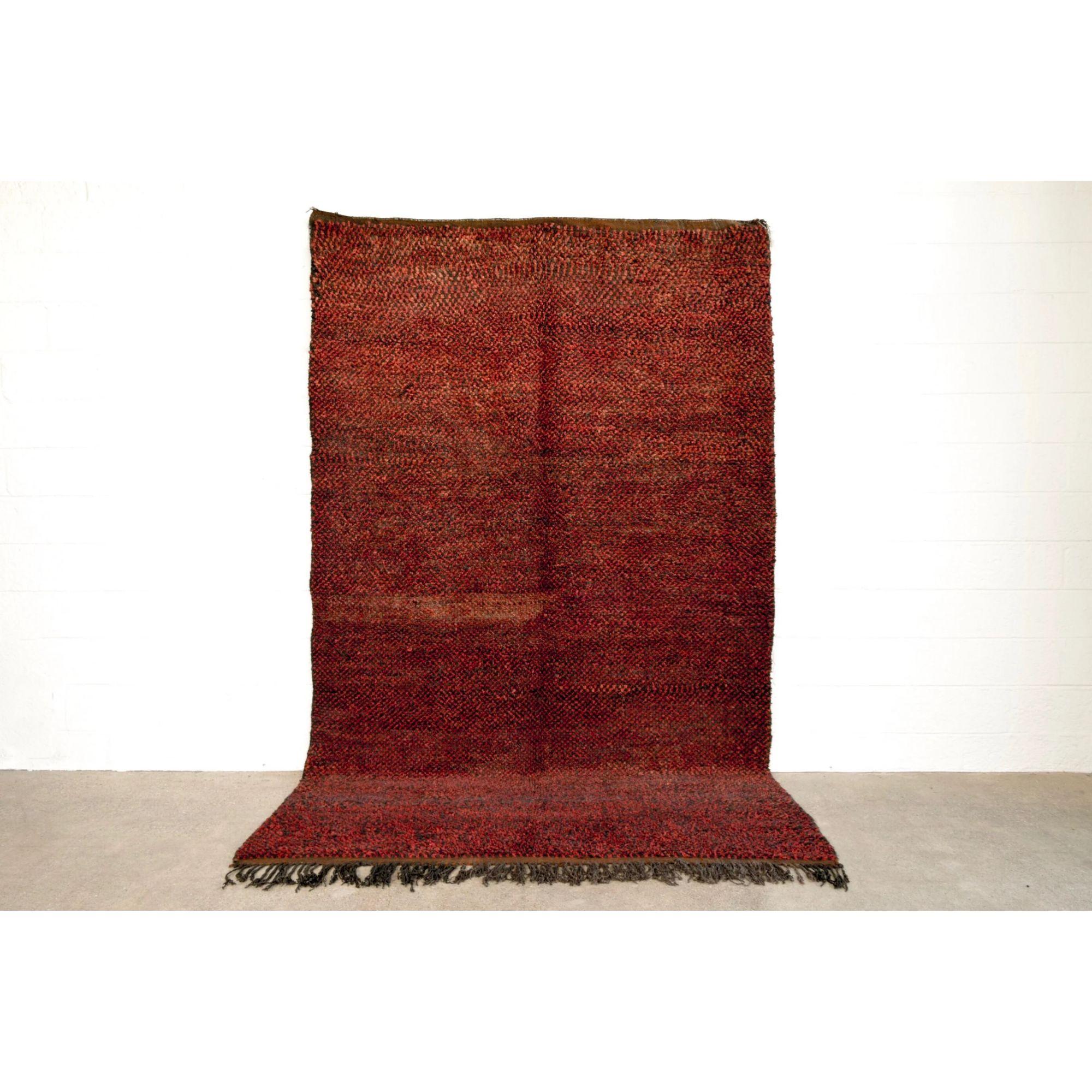 Vintage Moroccan Large Red Wool Floor Rug at 1stDibs