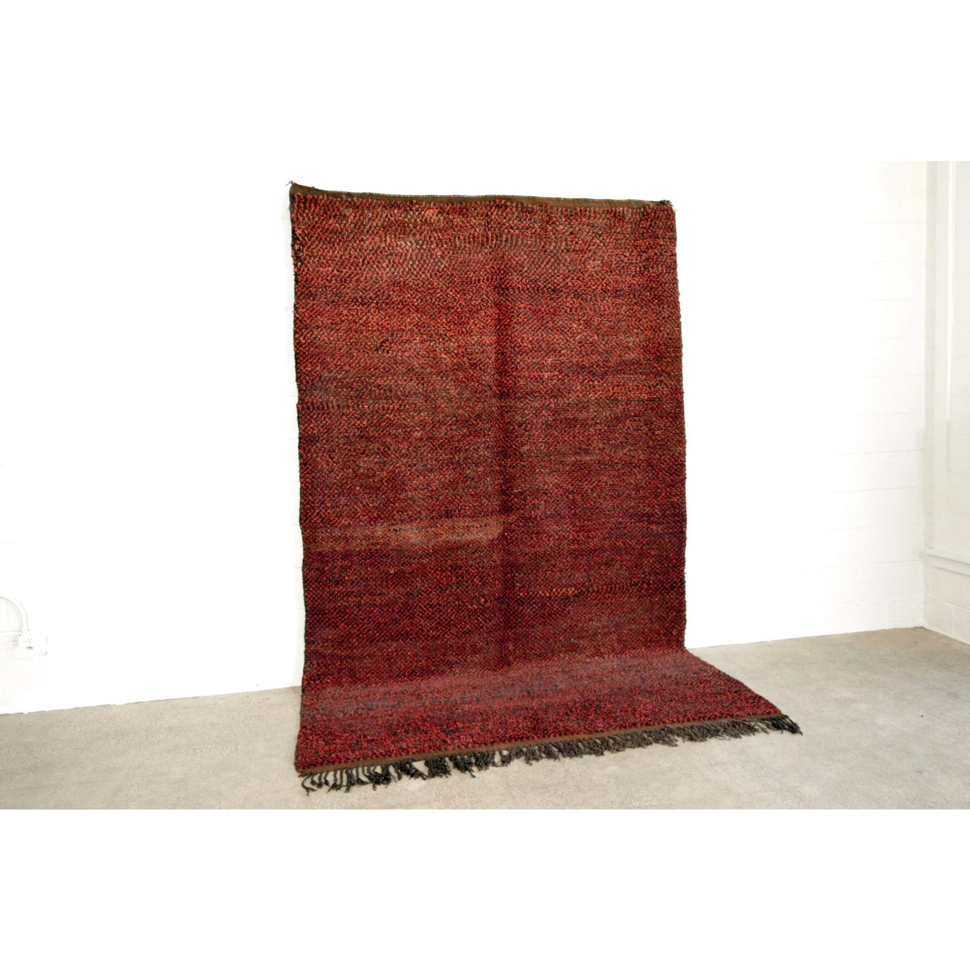 Vintage Moroccan Large Red Wool Floor Rug at 1stDibs