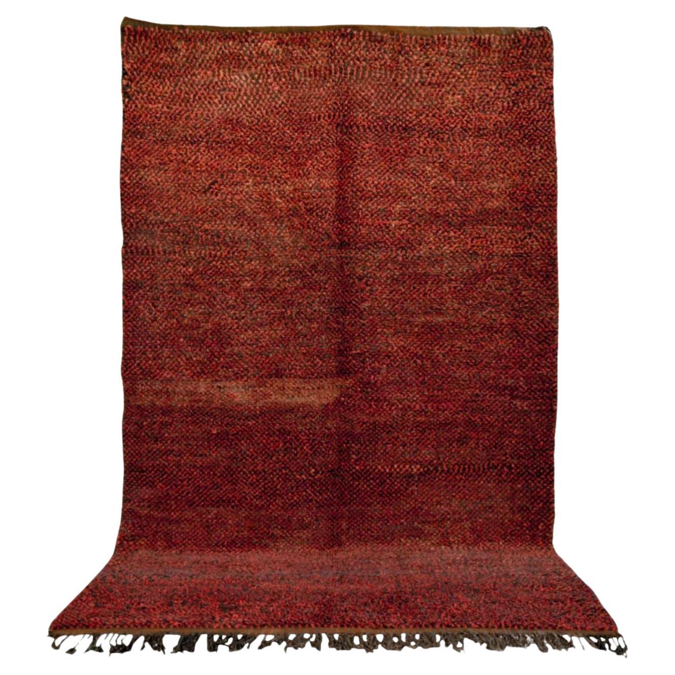 Vintage Moroccan Large Red Wool Floor Rug at 1stDibs