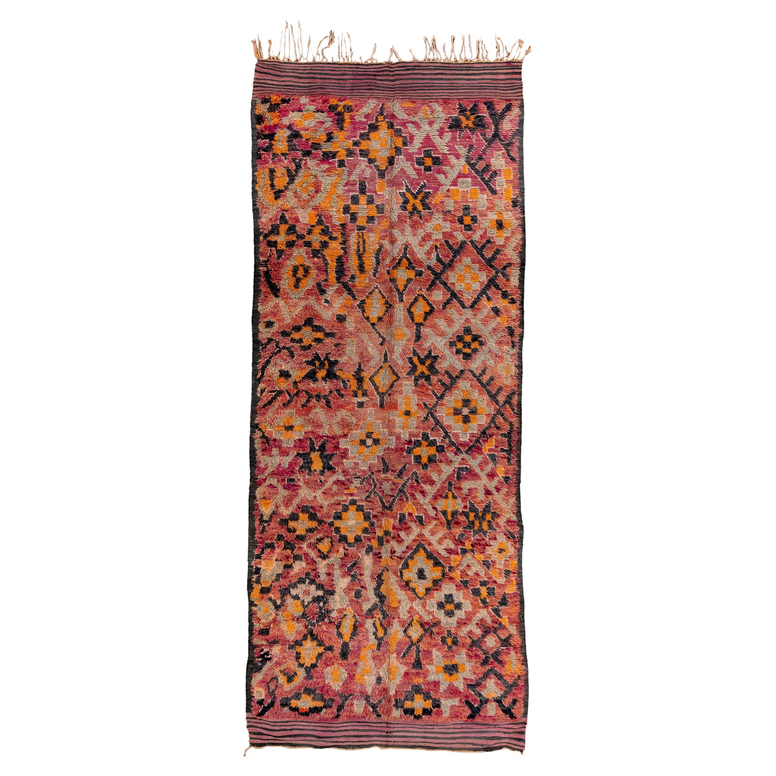 Caribbean Blue Moroccan Long Rug For Sale at 1stDibs