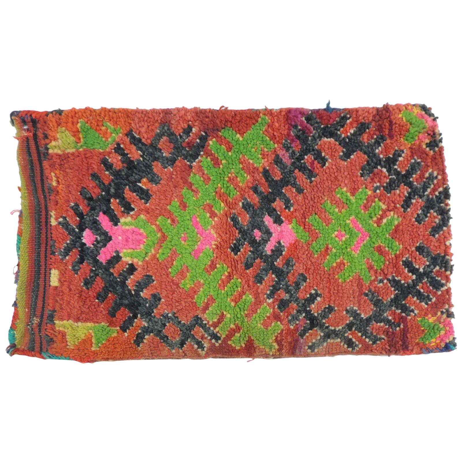 Vintage Red and Blue Tribal Design Kilim Rug/Grain Sack Fragment at 1stDibs