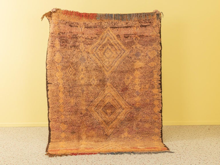 Vintage Moroccan Rehamna Berber Rug Haouz of Marrakesh Orange Red For ...