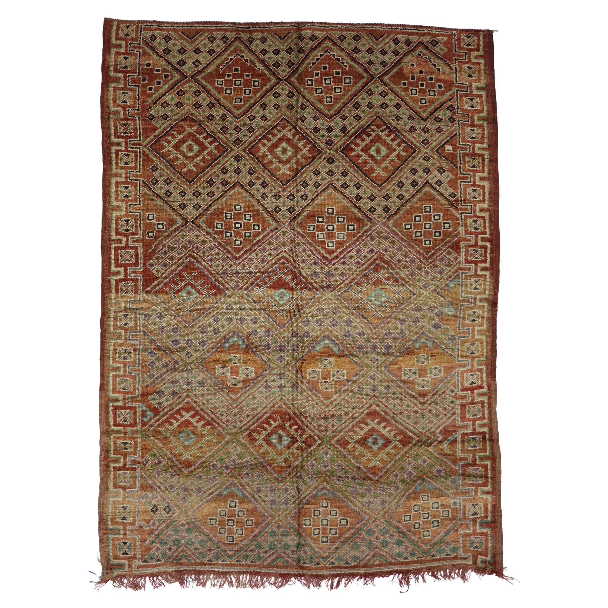 Vintage Moroccan Rug by Berber Tribes of Morocco For Sale at 1stDibs