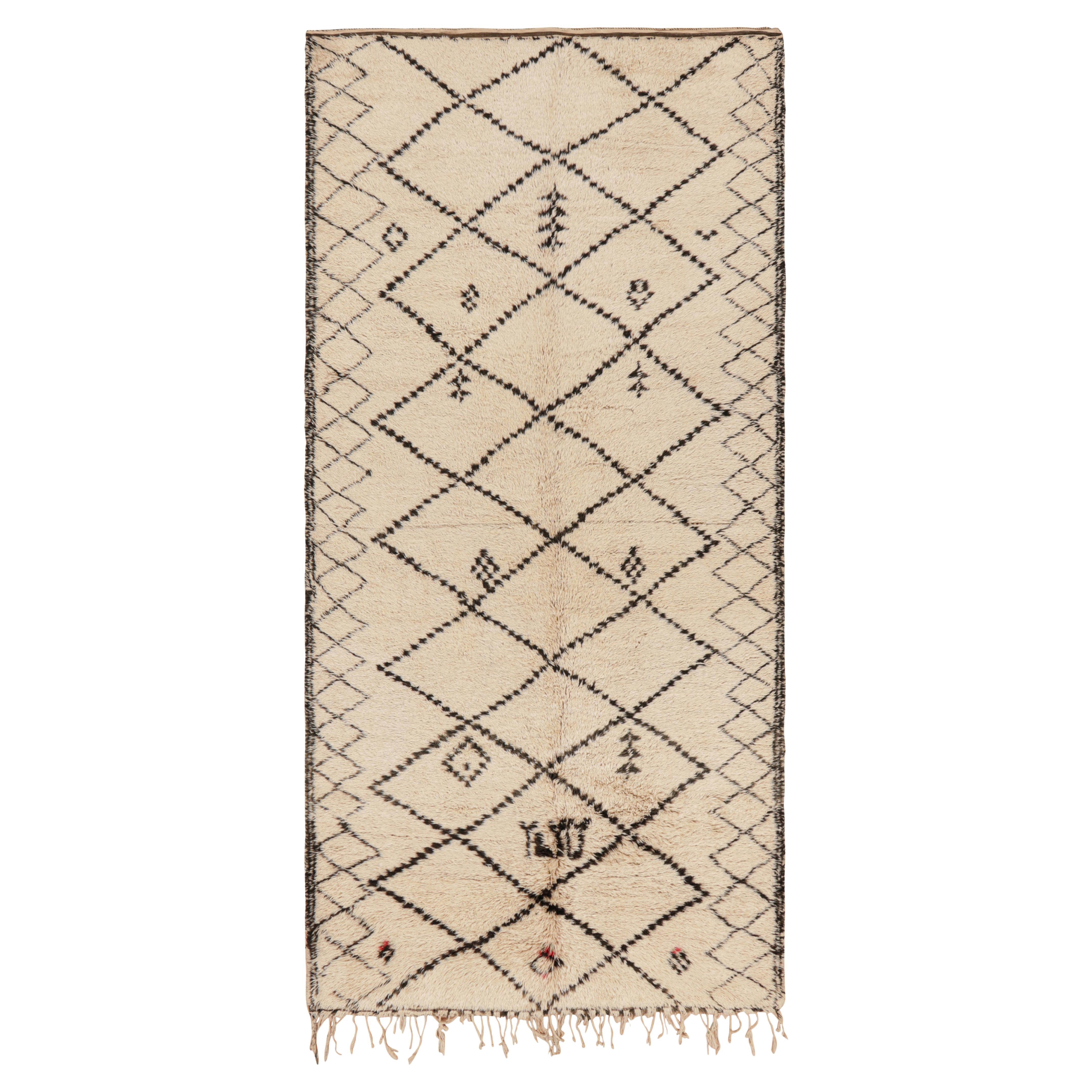 Vintage Moroccan Rug in Beige-Brown with Diamond Medallions, from Rug ...