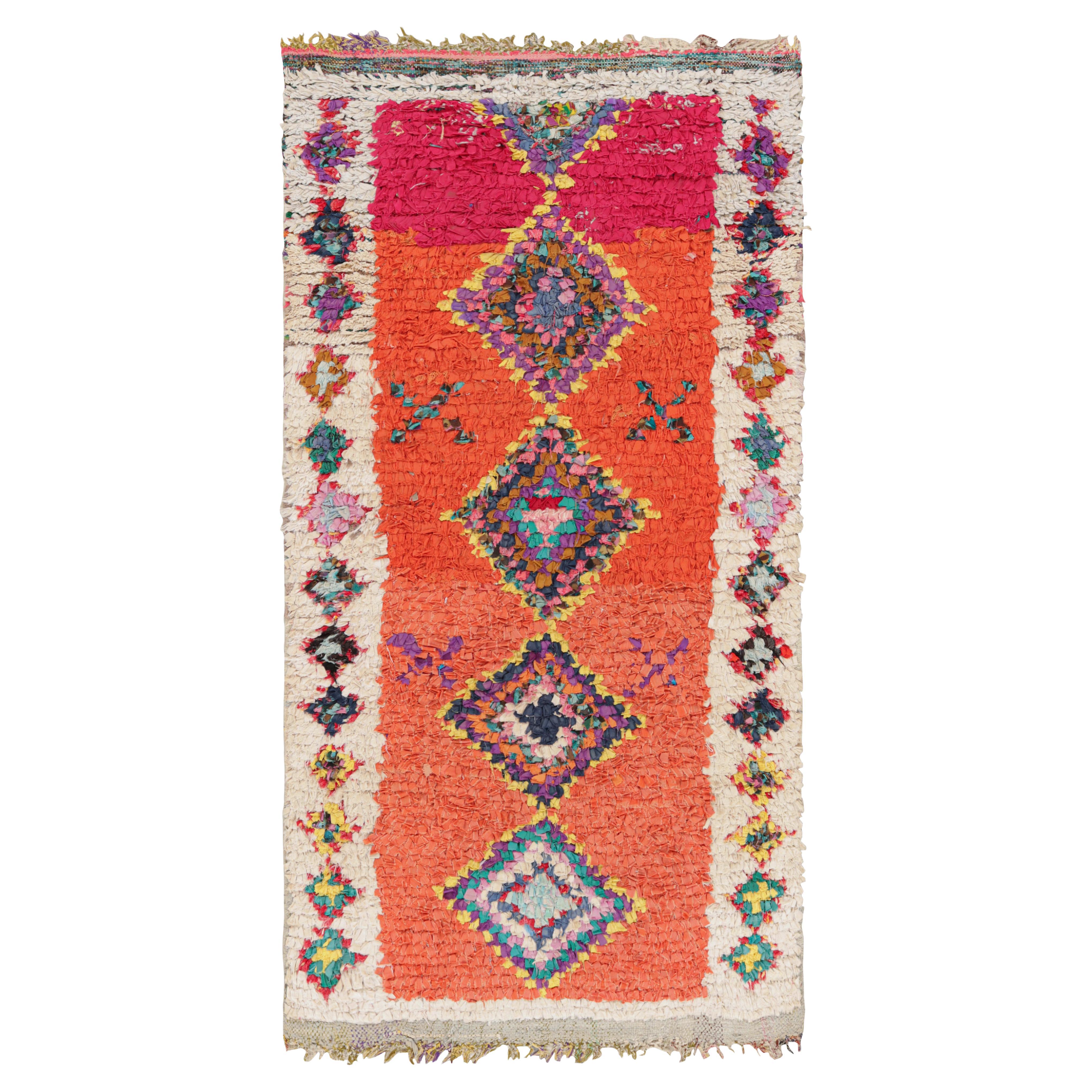 Vintage Moroccan Runner with Polychromatic Diamond Medallions, from Rug ...