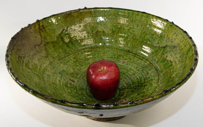 Vieux Bol Tamgroute Marocain en terre cuite émaillée verte En vente sur ...