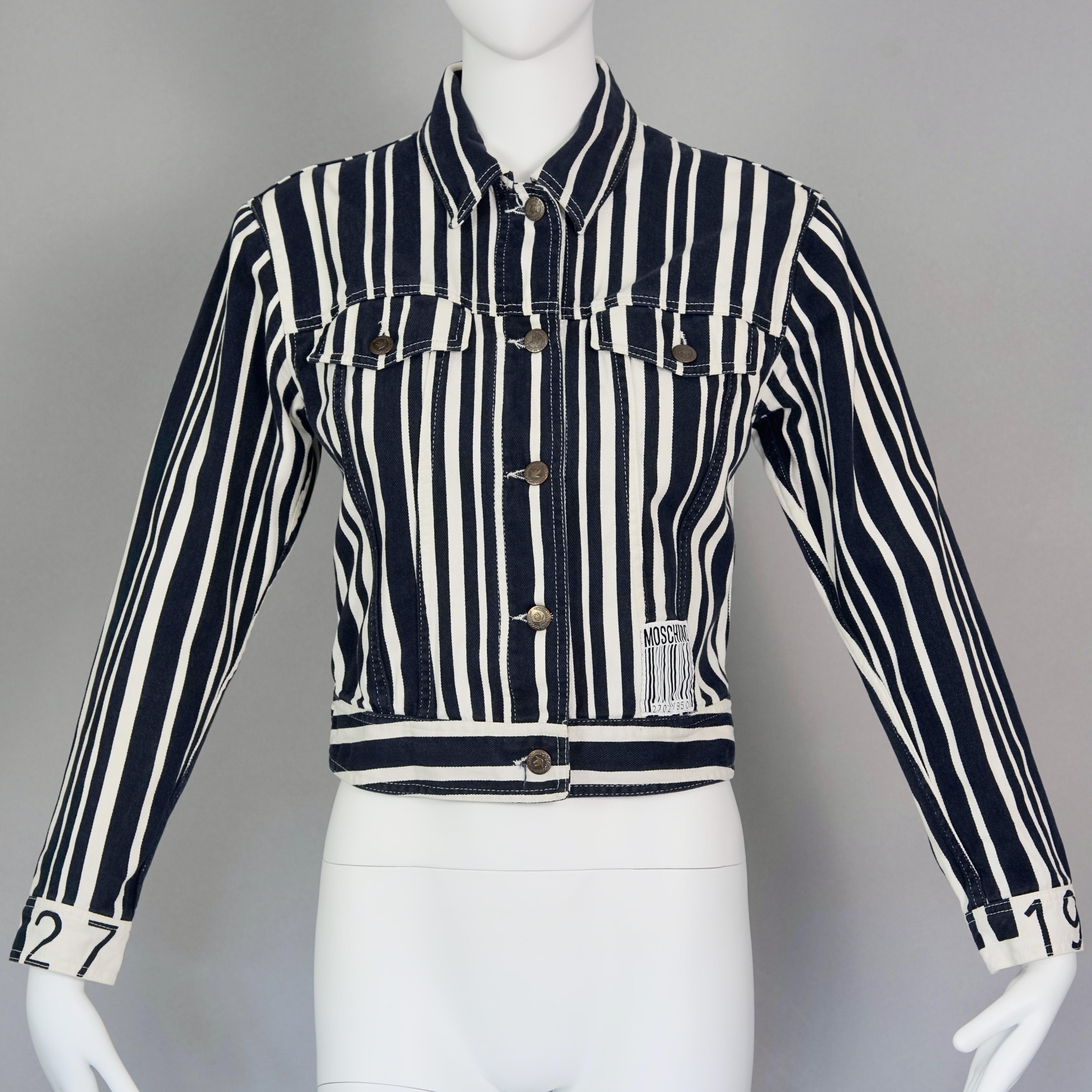 Vintage MOSCHINO Barcode Novelty Jacket For Sale at 1stDibs