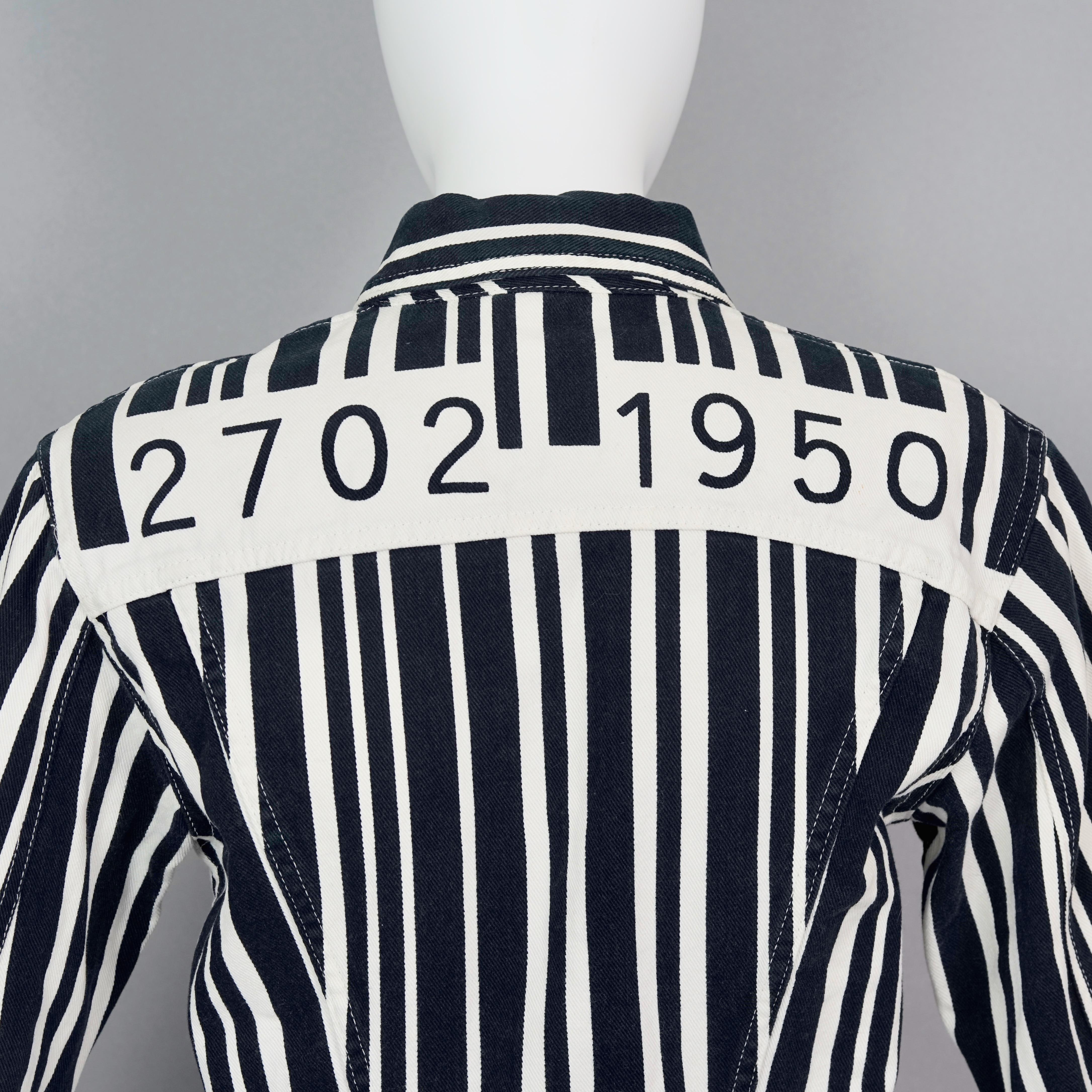 Vintage MOSCHINO Barcode Novelty Jacket For Sale at 1stDibs
