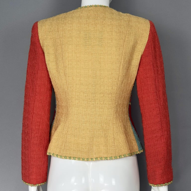 Vintage MOSCHINO CHEAP and CHIC Cake Applique Tweed Novelty Jacket For ...