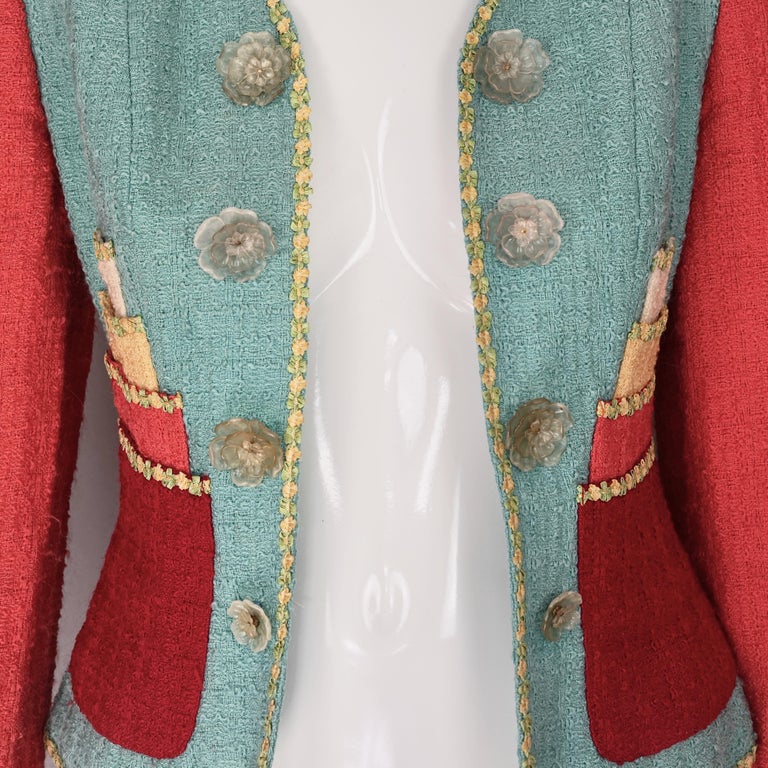 Vintage MOSCHINO CHEAP and CHIC Cake Applique Tweed Novelty Jacket For ...