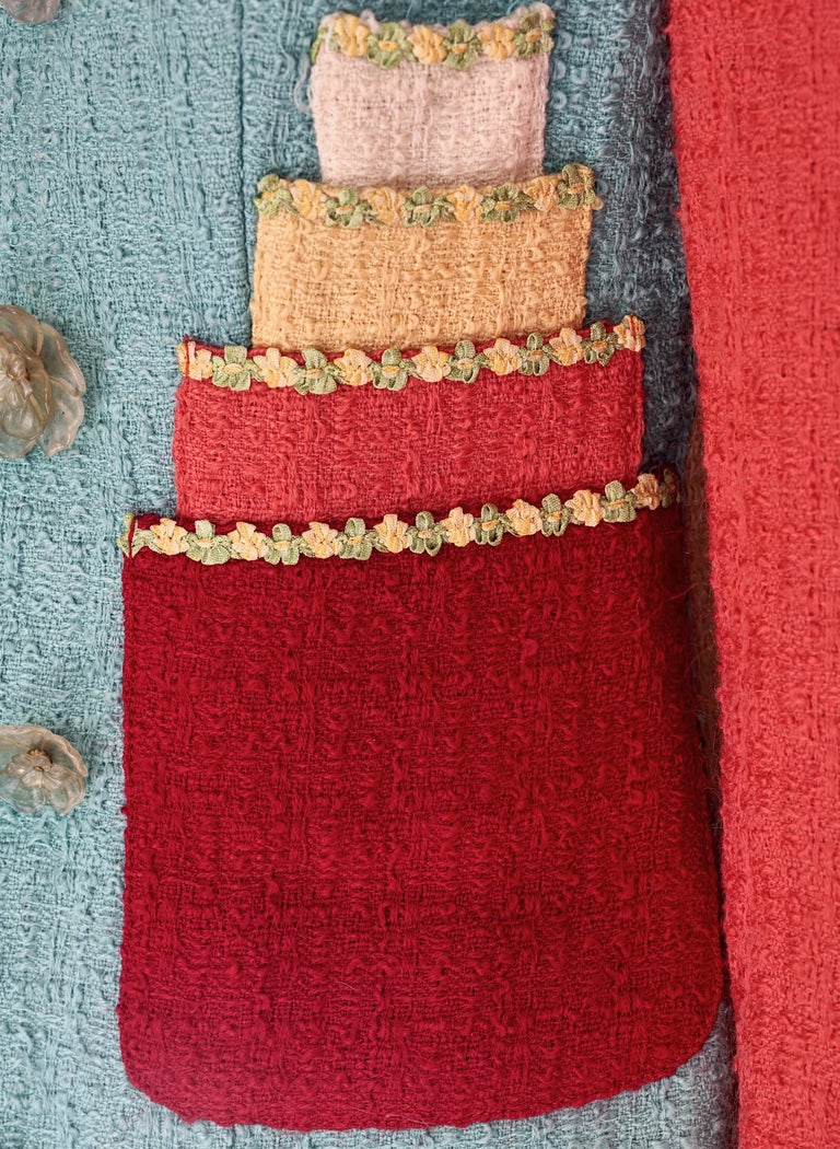 Vintage MOSCHINO CHEAP and CHIC Cake Applique Tweed Novelty Jacket For ...