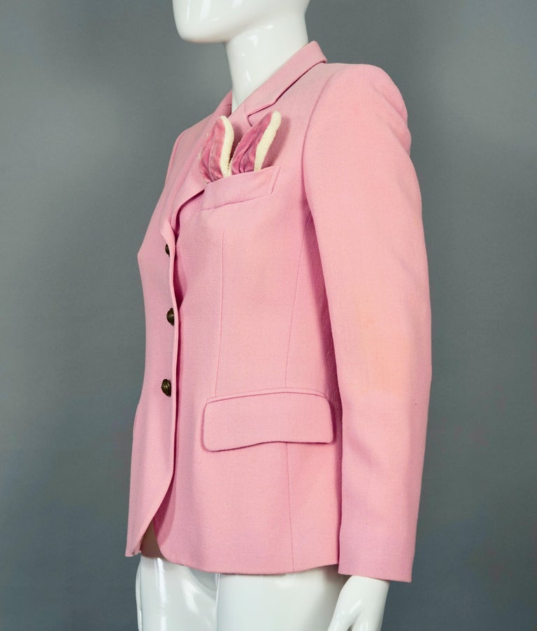 Vintage MOSCHINO CHEAP and CHIC Magician Rabbit Ears Novelty Blazer ...