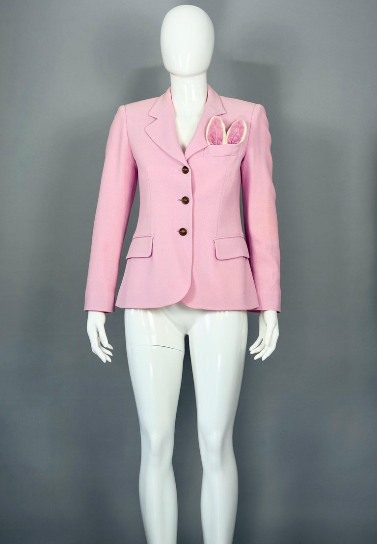 Vintage MOSCHINO CHEAP and CHIC Magician Rabbit Ears Novelty Blazer ...