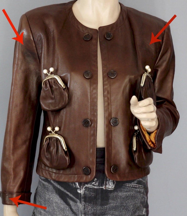 Vintage MOSCHINO Cheap and Chic Purse Kiss Lock Pocket Leather Jacket ...