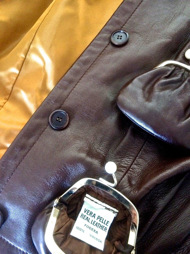 Vintage MOSCHINO Cheap and Chic Purse Kiss Lock Pocket Leather Jacket ...