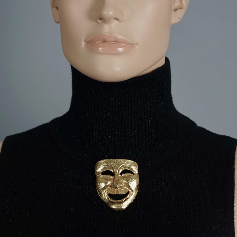 Vintage MOSCHINO Comedy Mask Novelty Brooch at 1stDibs