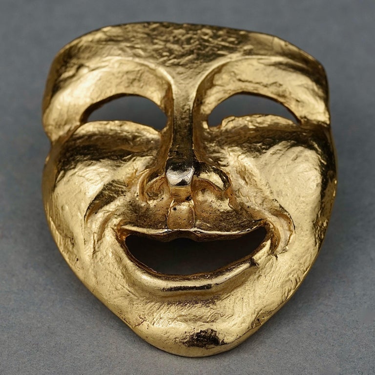 Vintage MOSCHINO Comedy Mask Novelty Brooch at 1stDibs