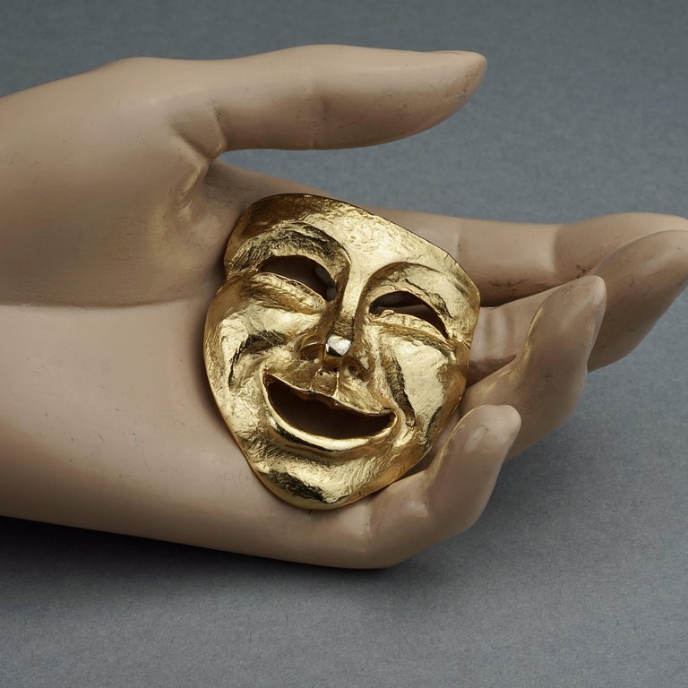 Vintage MOSCHINO Comedy Mask Novelty Brooch at 1stDibs